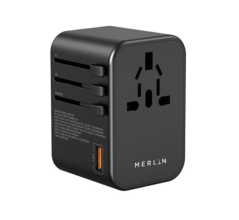 Merlin Travelmate Pro GaN Turbo 65W PD Adapter | Emirates